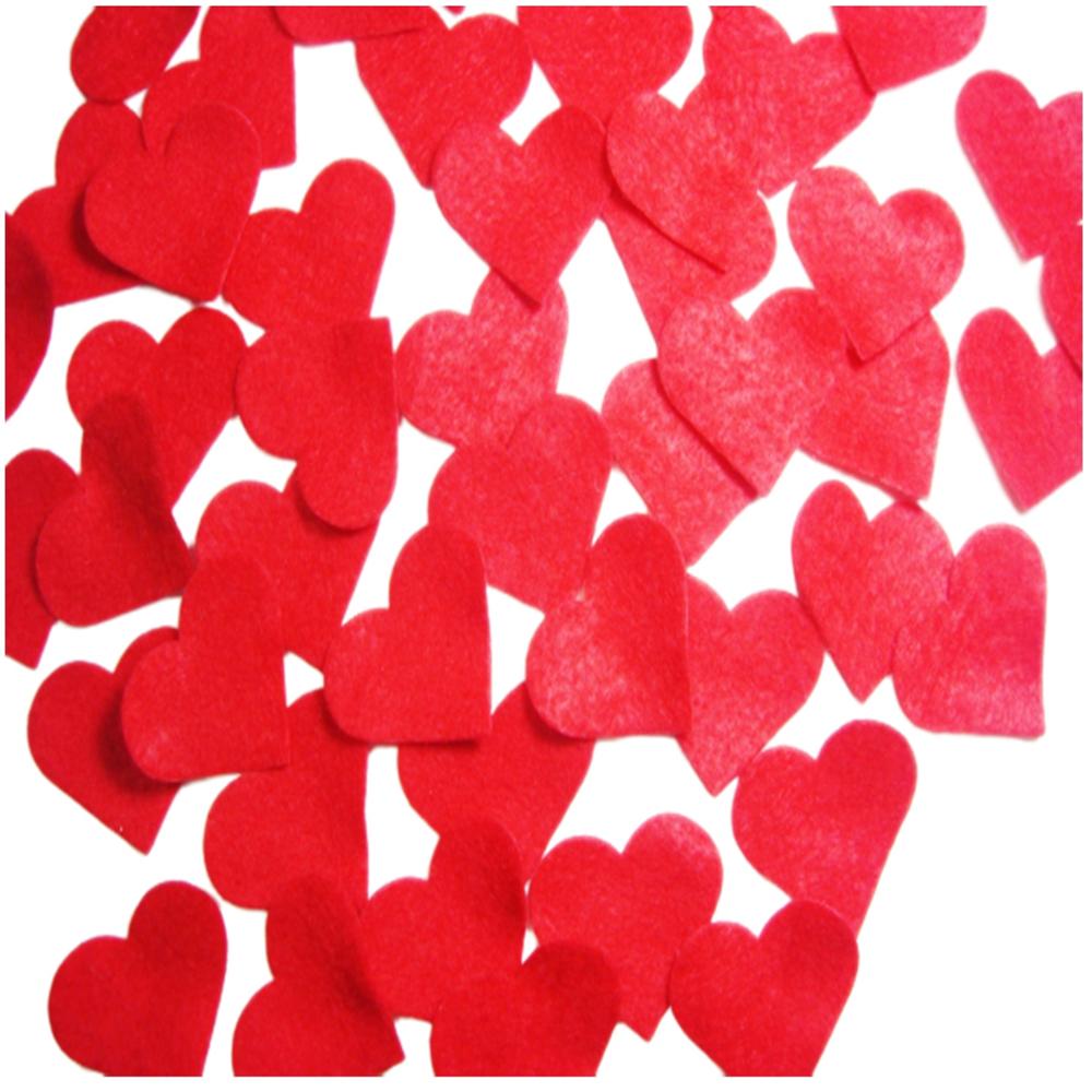 100 pcs Felt Small Red Heart Set (4 x 5) - For Val... – Grandado