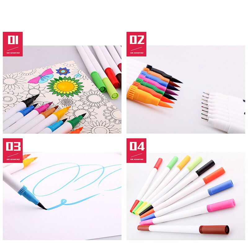 Colors Fineliner Dual-tip Felt Pens Set Painting W... – Vicedeal