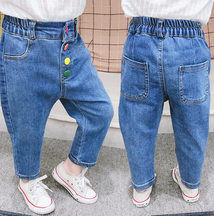 Kids jeans girls autumn solid color jeans cute col... – Vicedeal