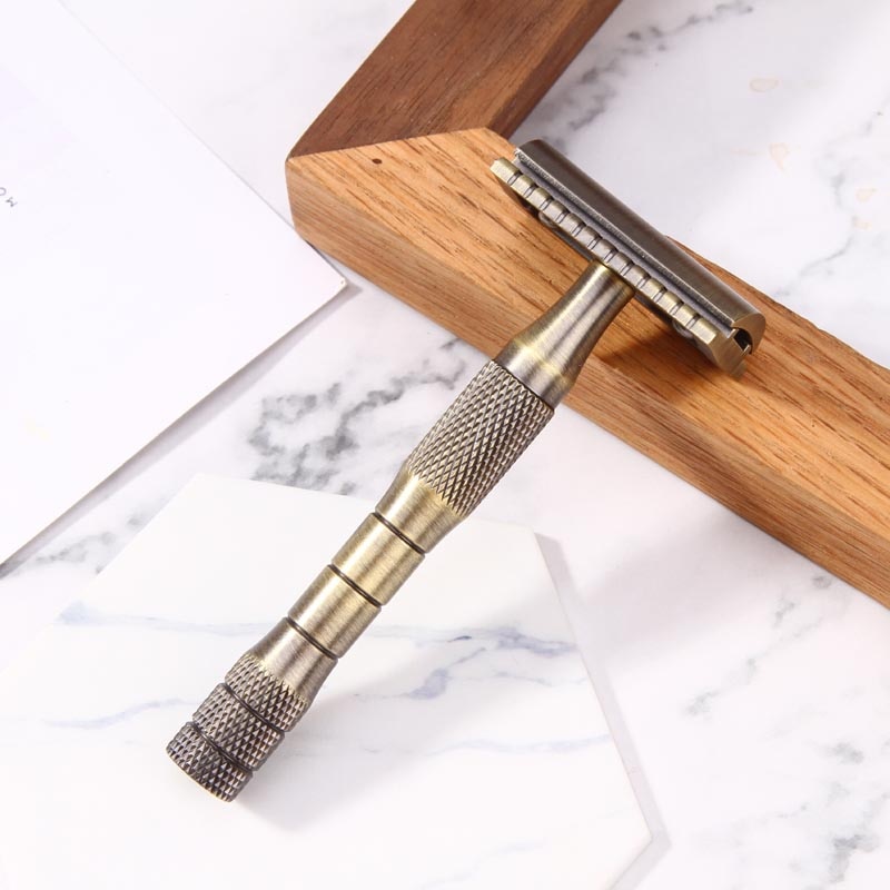 YAQI Vintage Brass Color Double Edge Safety Razor – Grandado
