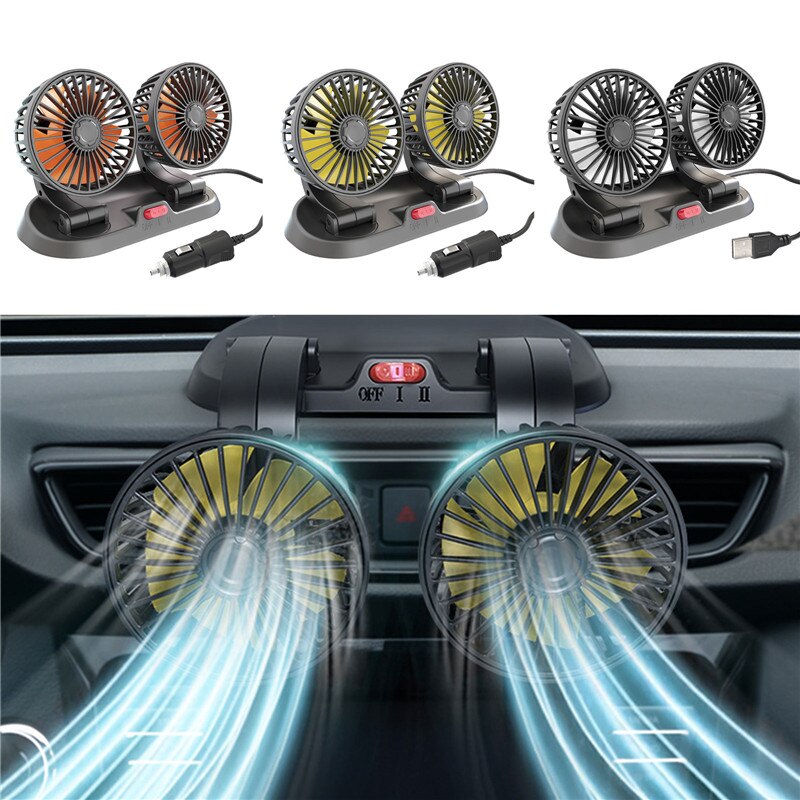 Usb/12V/24V Auto Fan 360 Graden Draaibare 3 Speed ... – Vicedeal