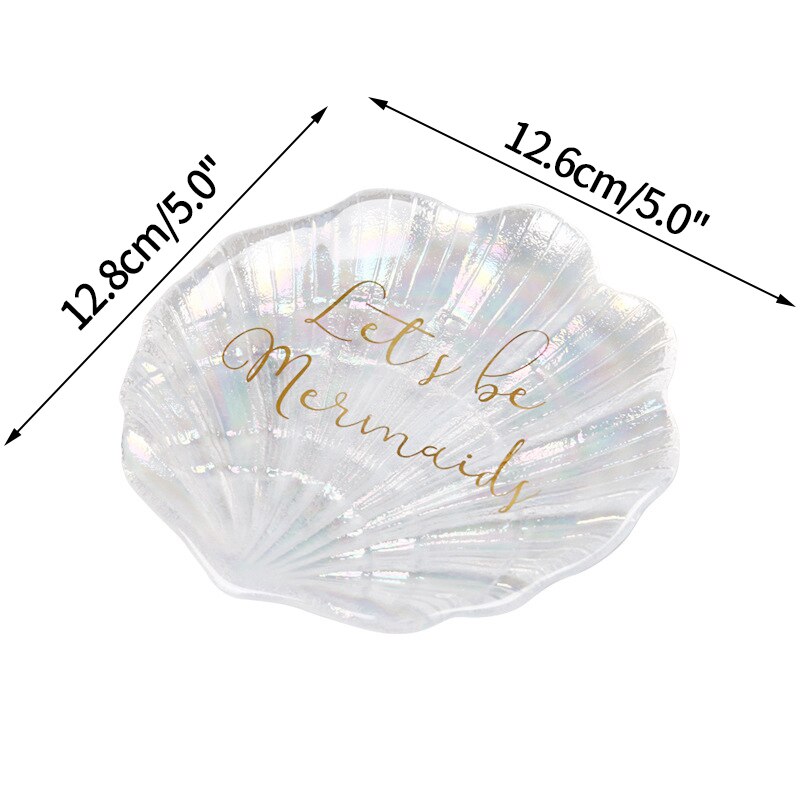 Glass Shell Tray Colorful Dish Jewelry Storage Pla... – Grandado