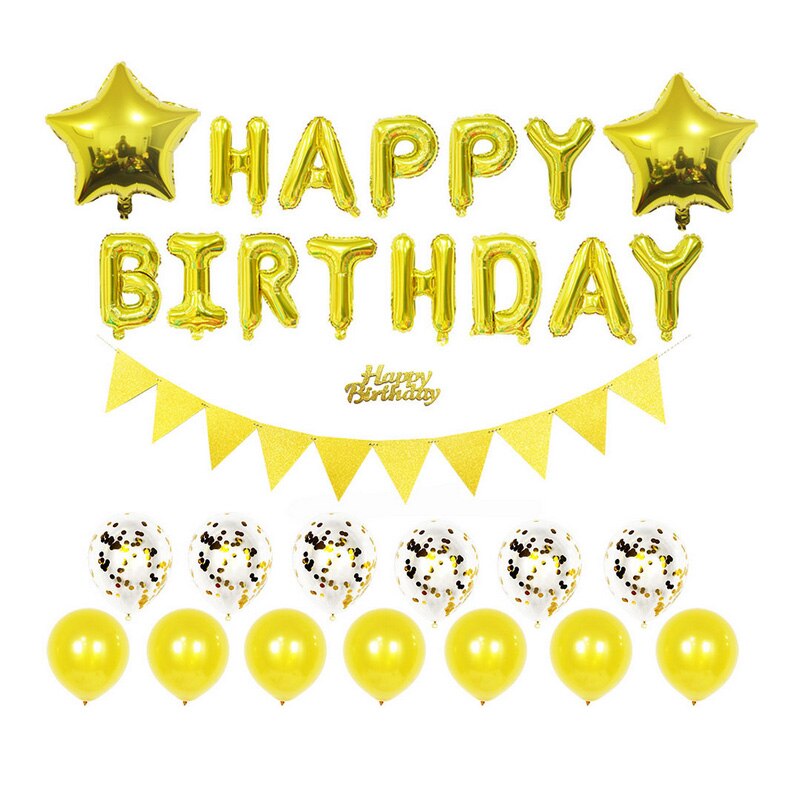 1Set Foil Letter Happy Birthday Banner Pennant Bun... – Grandado