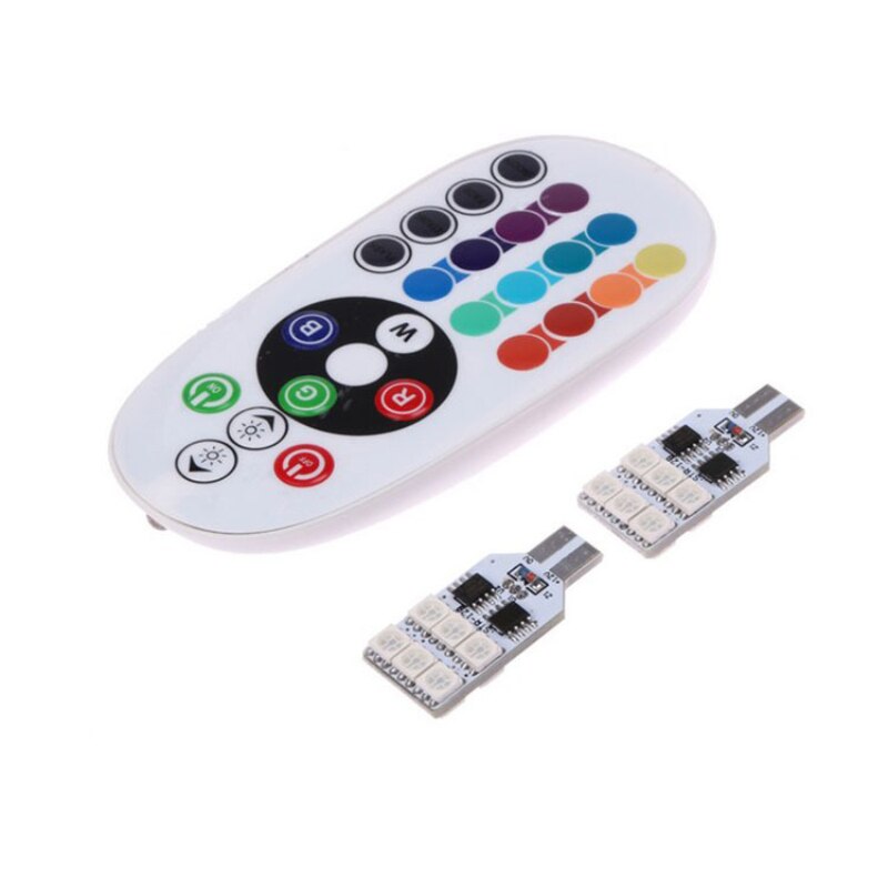 2pcs HA CONDOTTO Le Luci Auto T10 5050 RGB Auto La... – Grandado