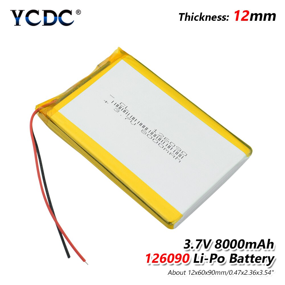 126090 3.7 V Lithium Polymer Battery 8000Mah Li-Po... – Grandado
