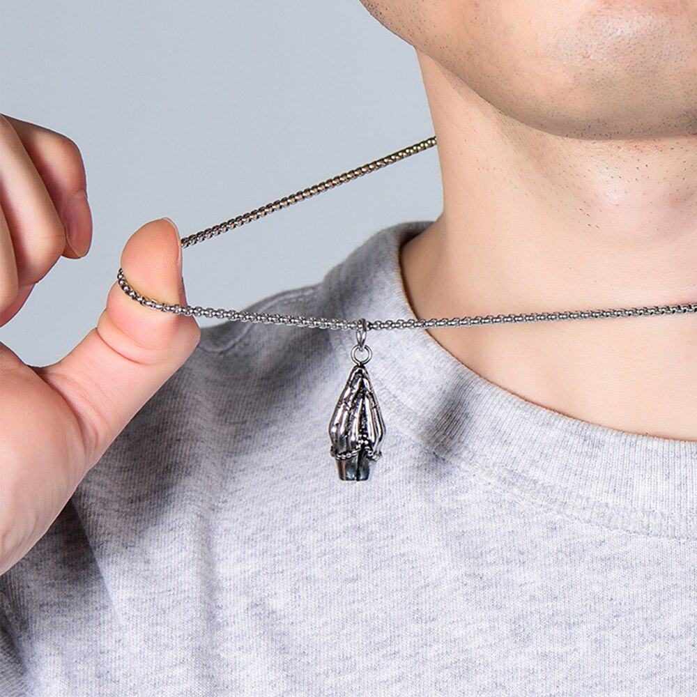 Stainless Steel Gold Vintage God Bless Hand Neckla... – Vicedeal