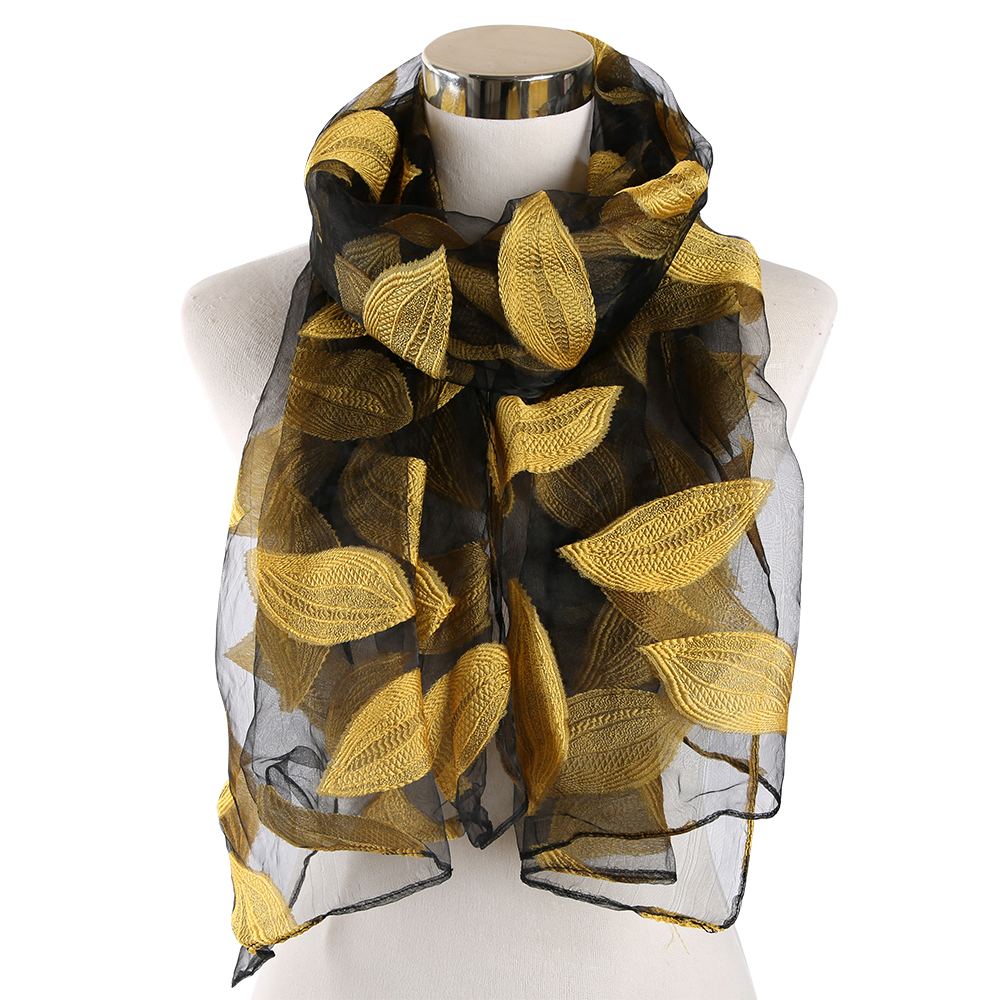 Winfox Bladeren Bloem Patroon vrouwen Sjaal Lichtg... – Vicedeal