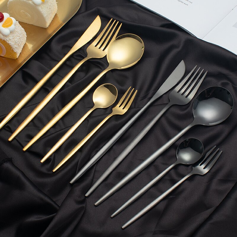 30Pcs Gold Bestek Set Rvs Westerse Golden Bestek S... – Vicedeal