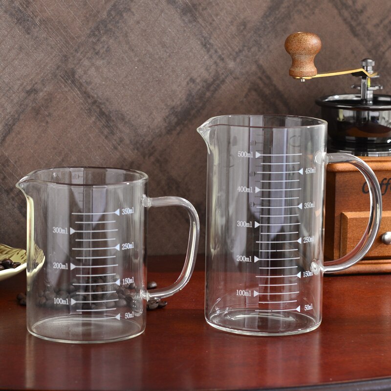 350ML/500ML Glass coffee Heat-resistant Measuring ... – Grandado