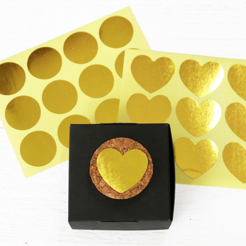 120 pcs Golden Seal Sticker Ronde Hart Papier Labe... – Grandado