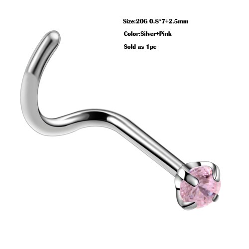 1PC Steel 20G Opal Nose Piercings Nariz Ring Cryst... – Grandado