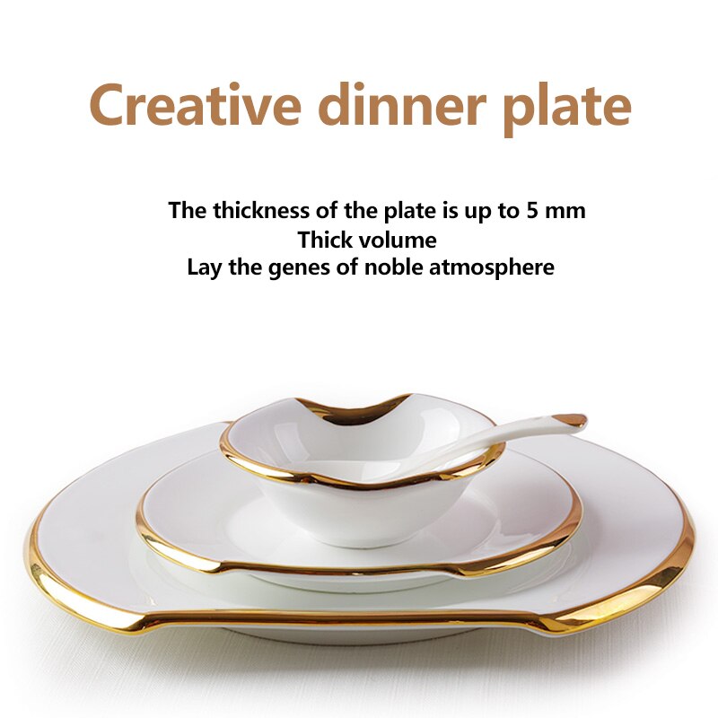 Luxury Modern Plate Sets Ceramic Bowl Dinnerware B... – Grandado