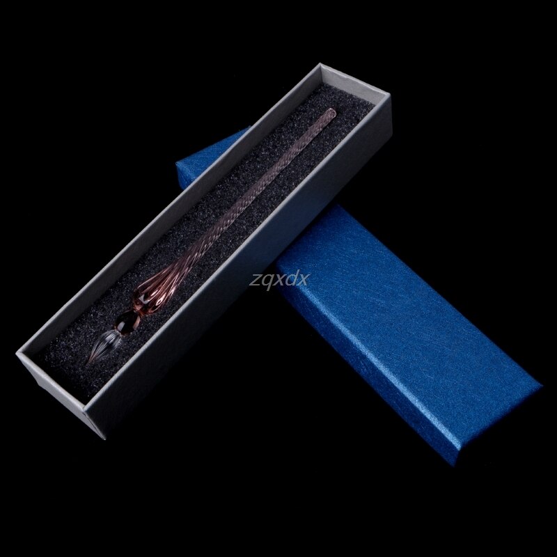 1Pc Overvalue Sky Blue Crystal Glass Dip Pen Signa... – Grandado
