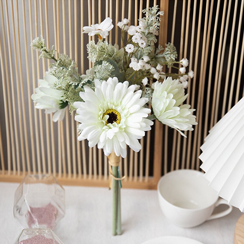 White False Sky Star Gerbera Daisy Combination Bou... – Grandado