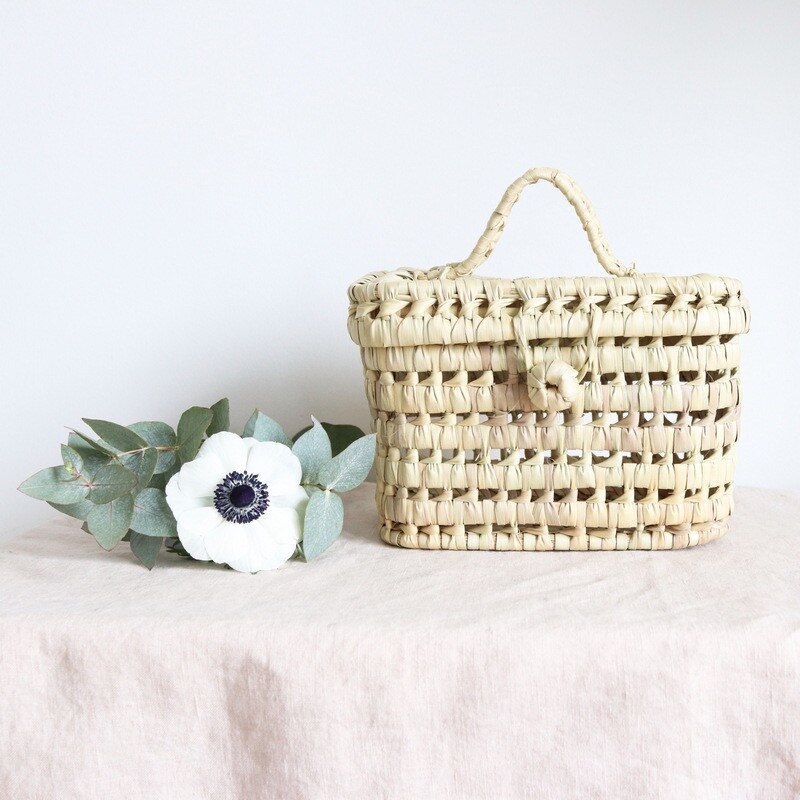 Handmade Rattan Basket Cute Kids Storage Picnic Ha... – Grandado