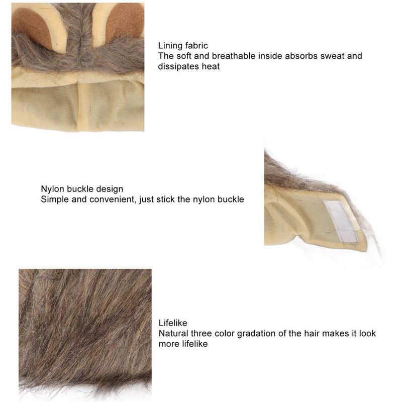 Cat Lion Mane Costume Adjustable Halloween Breatha... – Grandado
