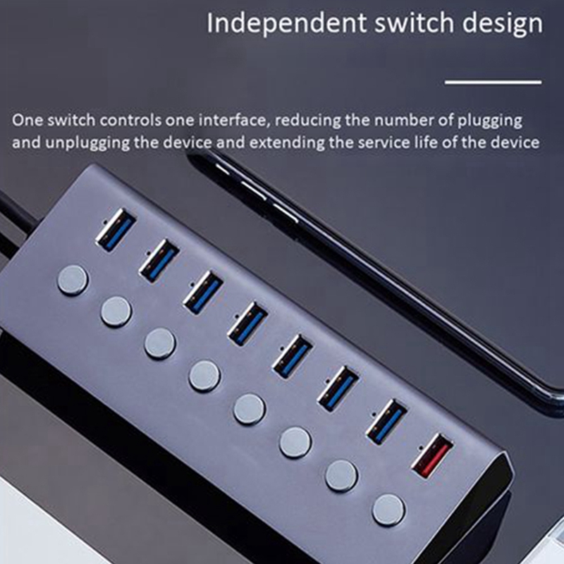 8-Port Docking Station Hub Hub USB3.0 Splitter Wit... – Grandado