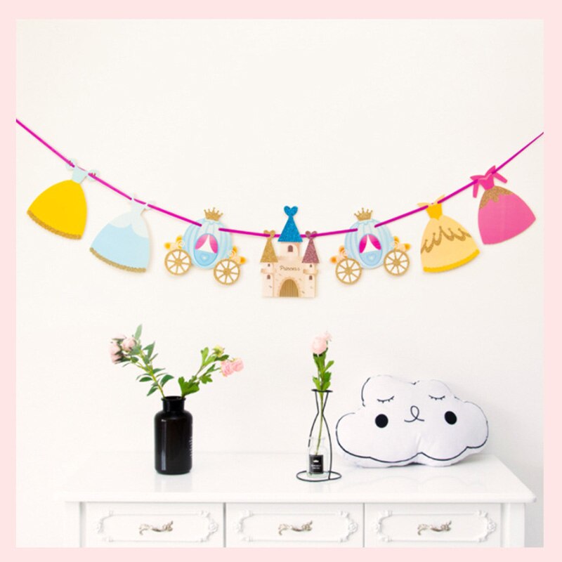 7PcsPrincess Castle Garlands Candy Bar Bunting Hap... – Grandado