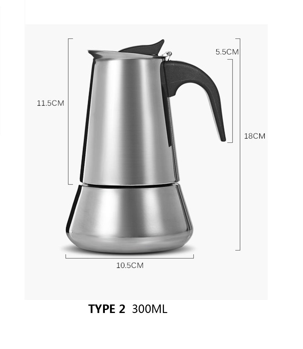 YRP Mokka Kaffee Maker Moka Topf Edelstahl Filter ... – Vicedeal