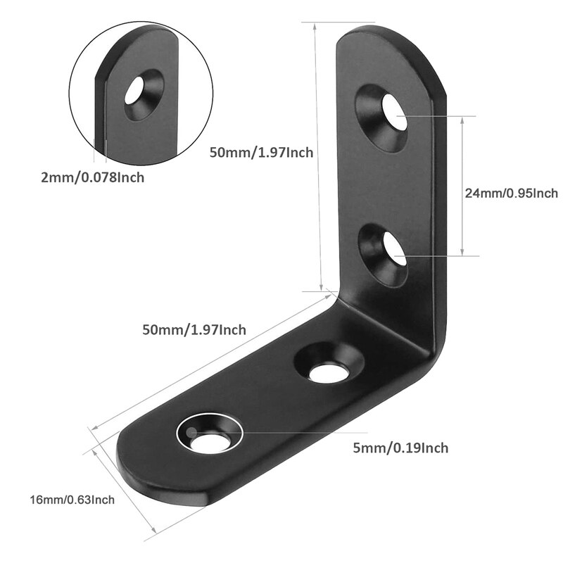 20 Pcs 50mm x 50mm Right Angle Stainless Steel Cor... – Grandado