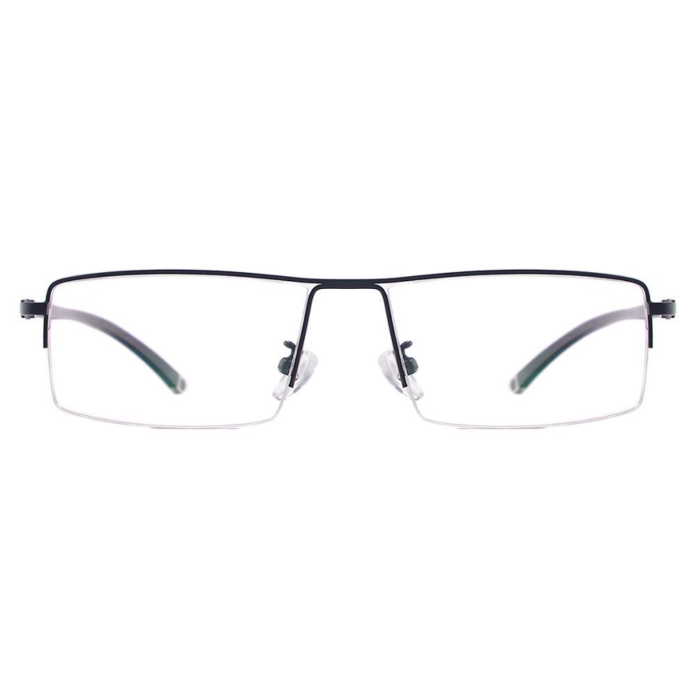 Metal Half Rim Rectangular Men Large Eyeglasses Fr... – Vicedeal