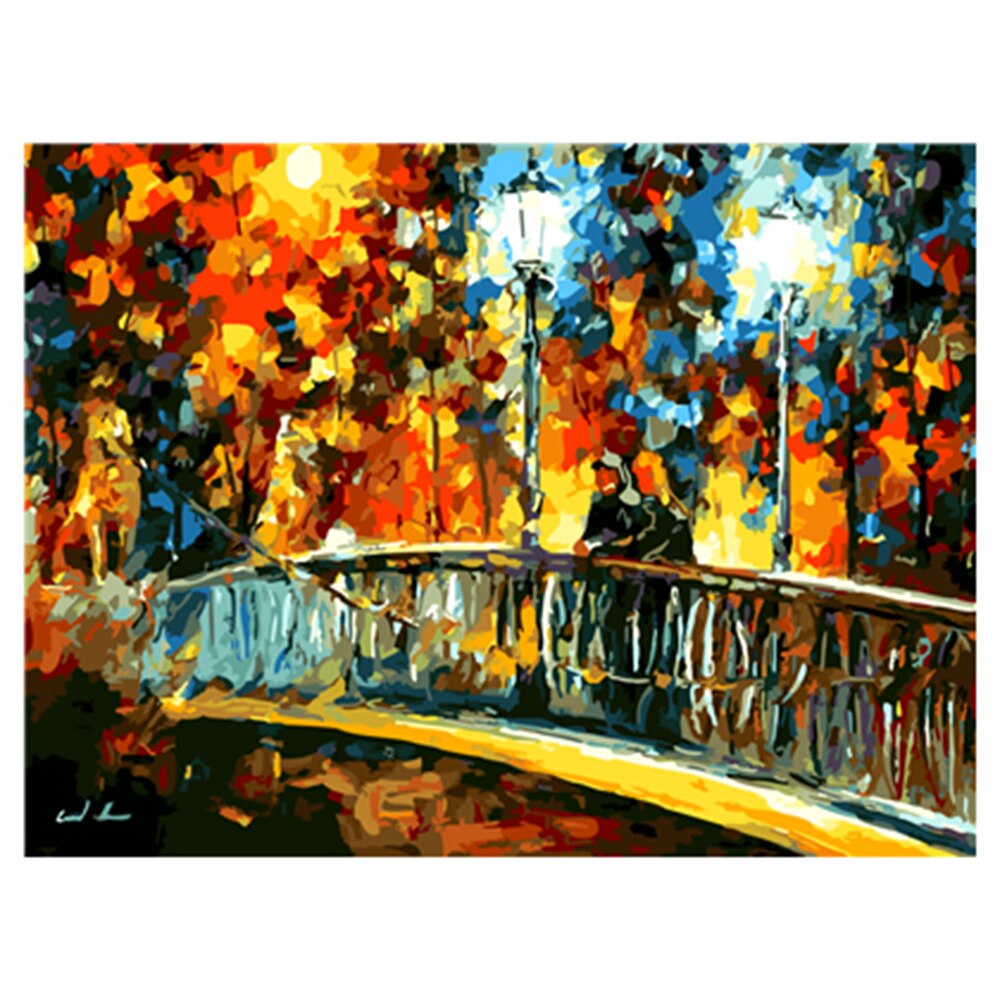 Diy Verf Door Nummer Night Street View Canvas Schi... – Grandado