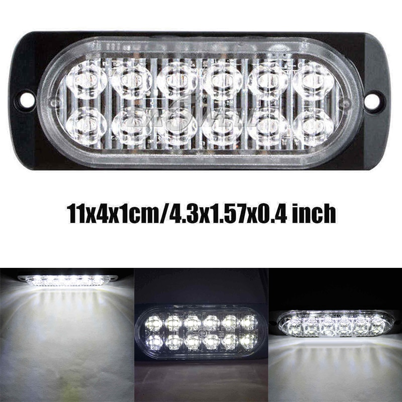 Dc 12v 36w vita 12 led bilar lastbil varna säkerhe... – Grandado