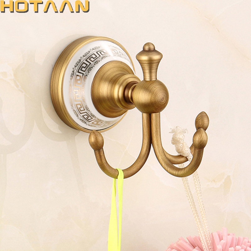 Robe Hook,Clothes Hook, brass & ceramic Constr... – Grandado