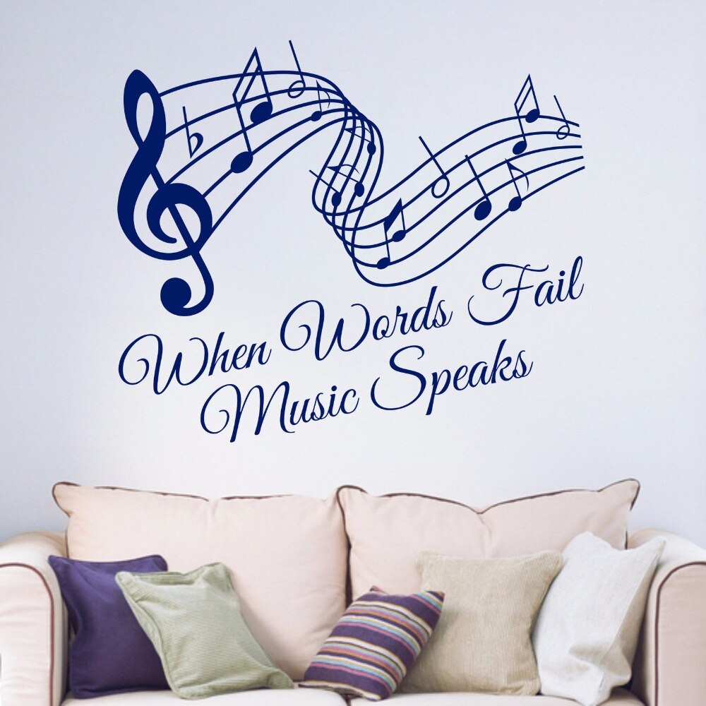 When Words Fail Music Speaks Note Quote Saying Liv... – Grandado