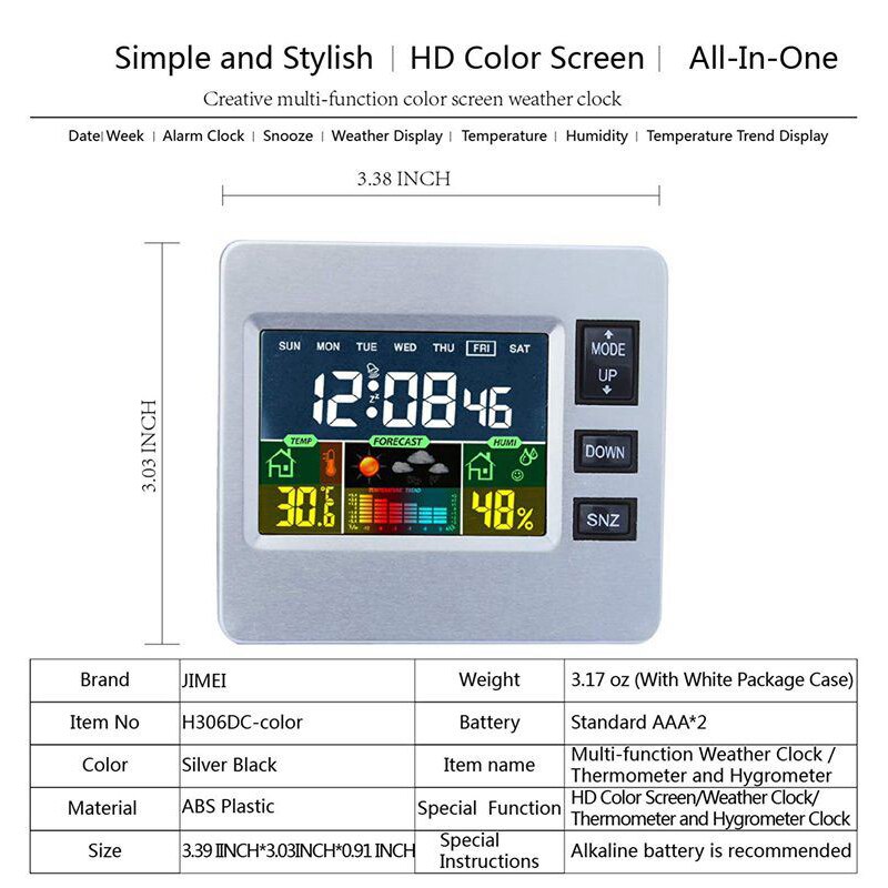 Digital Wireless Weather Station With Lcd Color Display For Weather ...