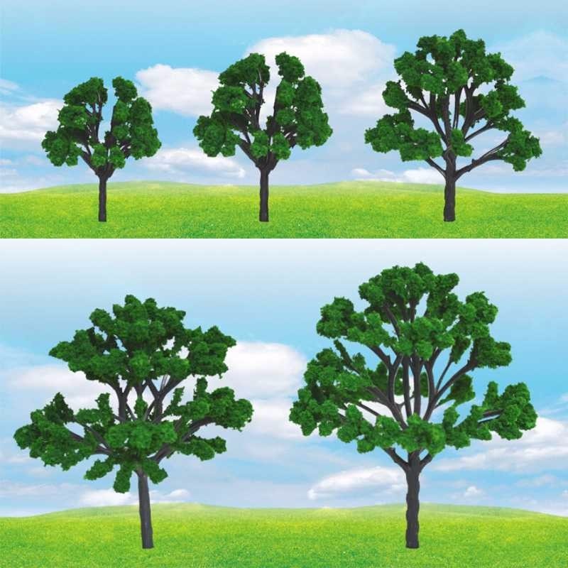 10pcs Plastic Miniatures Pine Tree 10CM Model Trai... – Grandado