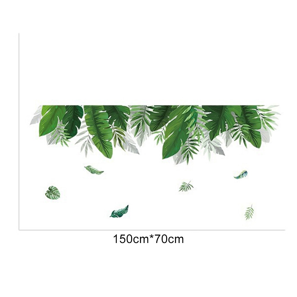 Fresh Greenery Leaves Plant Wall Sticker Living Ro... – Vicedeal