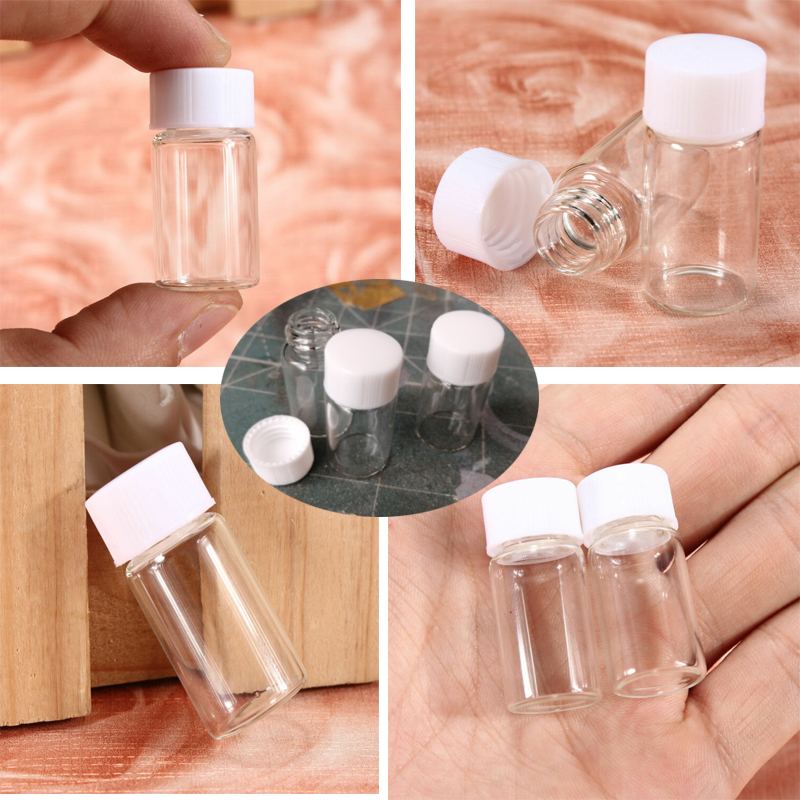 10Pcs 3ml White Mini Bottles Glass Vials Sample Cl... – Grandado