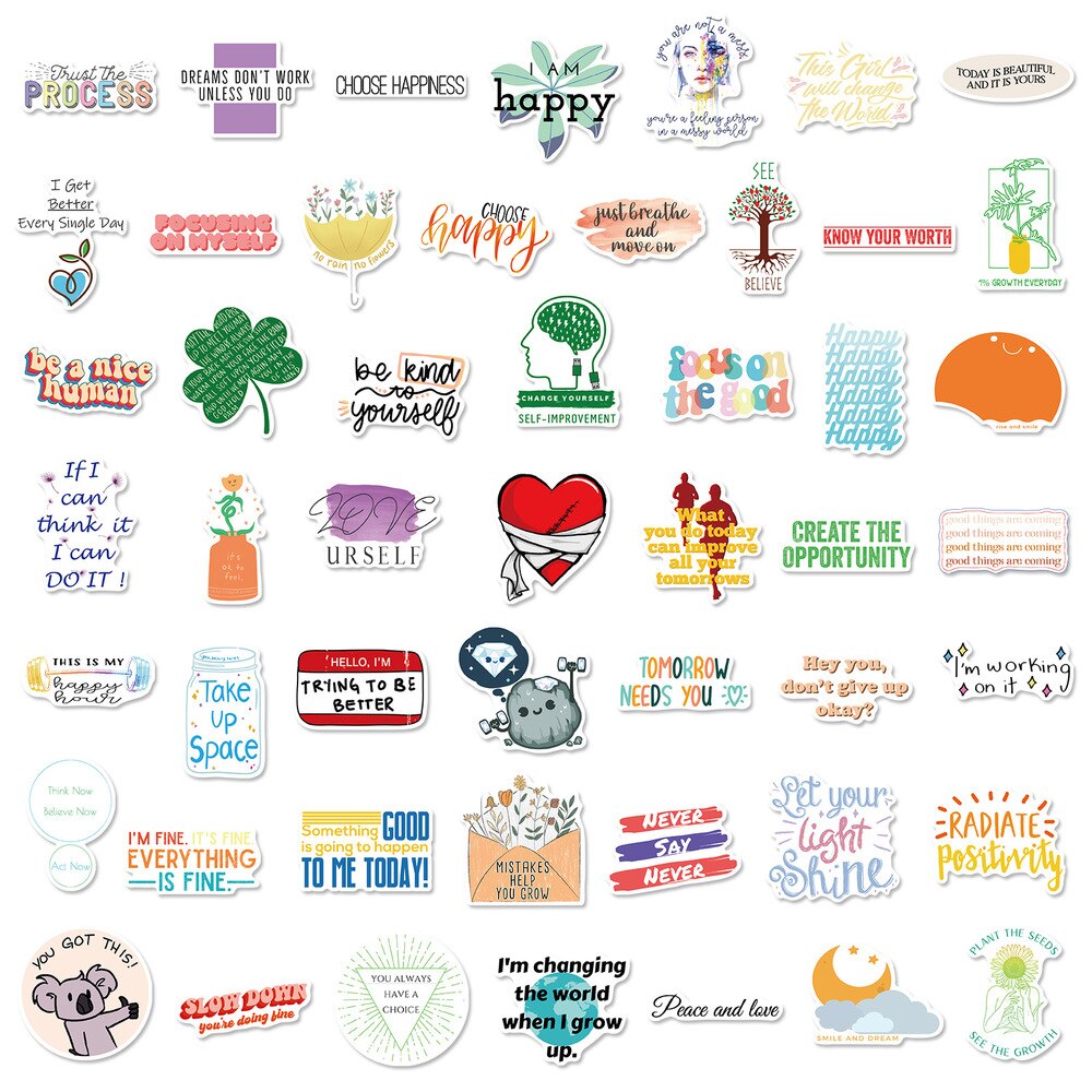 10/50Pcs Inspirational Text Motto Stickers For Scr... – Vicedeal