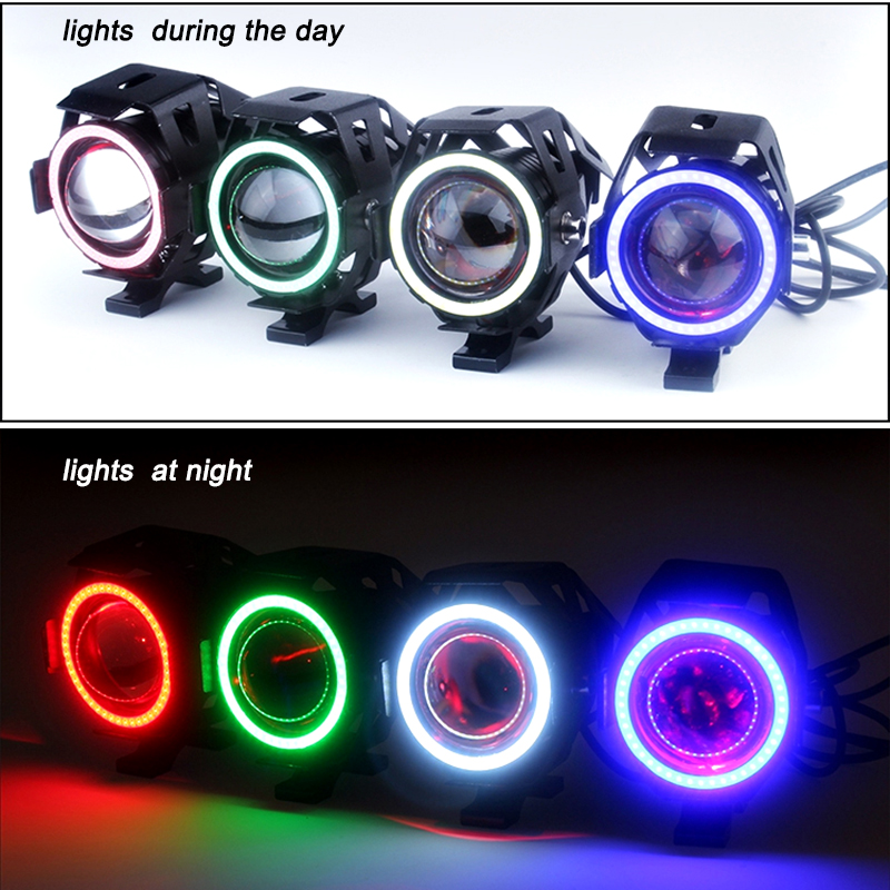 12V 125w U7 motorbike angel eye lights work lamp M... – Grandado