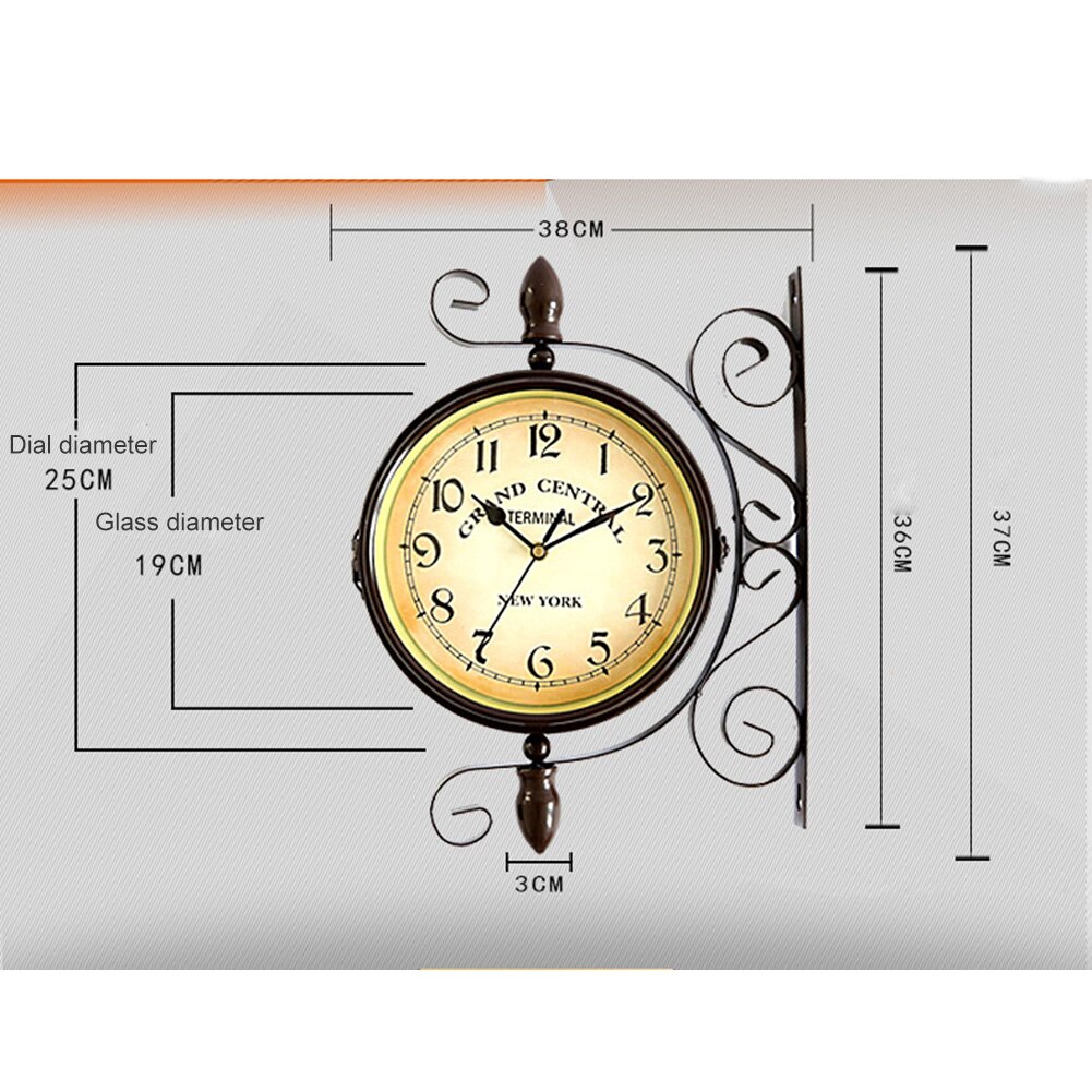 Antique Wall Mount Clock Garden Hallway Indoor Sta... – Grandado