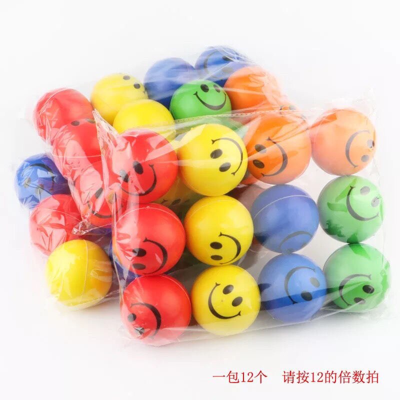 12pc/lot Antistress smile PU Balls 63mm diameter S... – Grandado