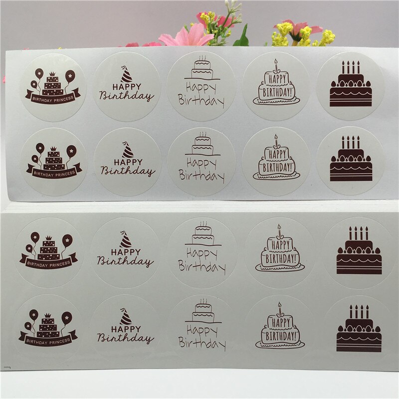 300pcs Kraft Paper Sticker Labels 3.5cm Round Happ... – Vicedeal