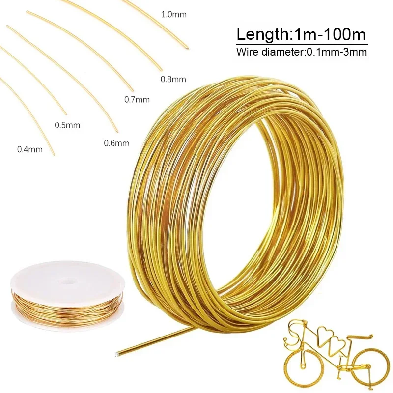 10Meters 0.1mm-1mm Dia Soft Brass Wire Golden Colo... – Grandado