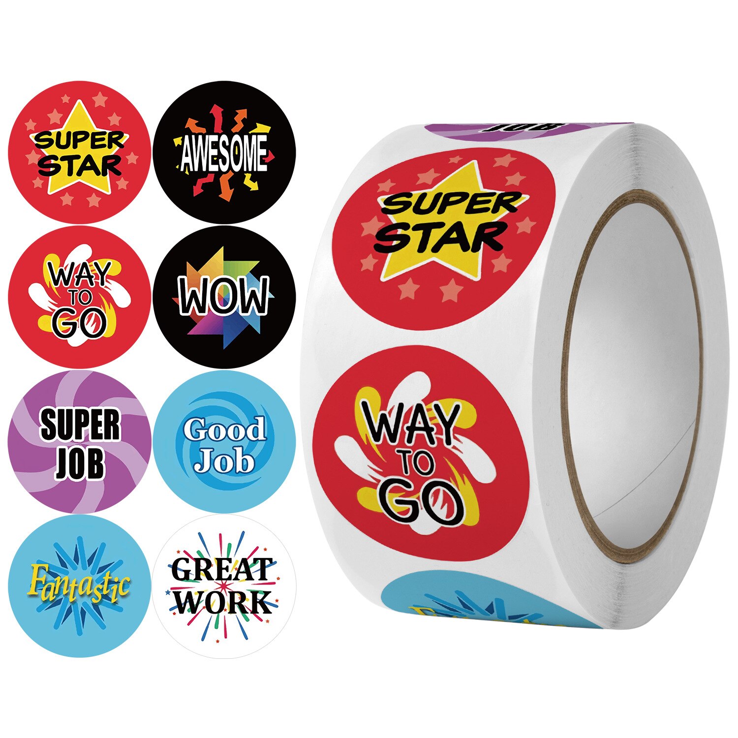 500Pcs/Roll 25Mm Ronde Kinderen Beloning Stickers ... – Vicedeal