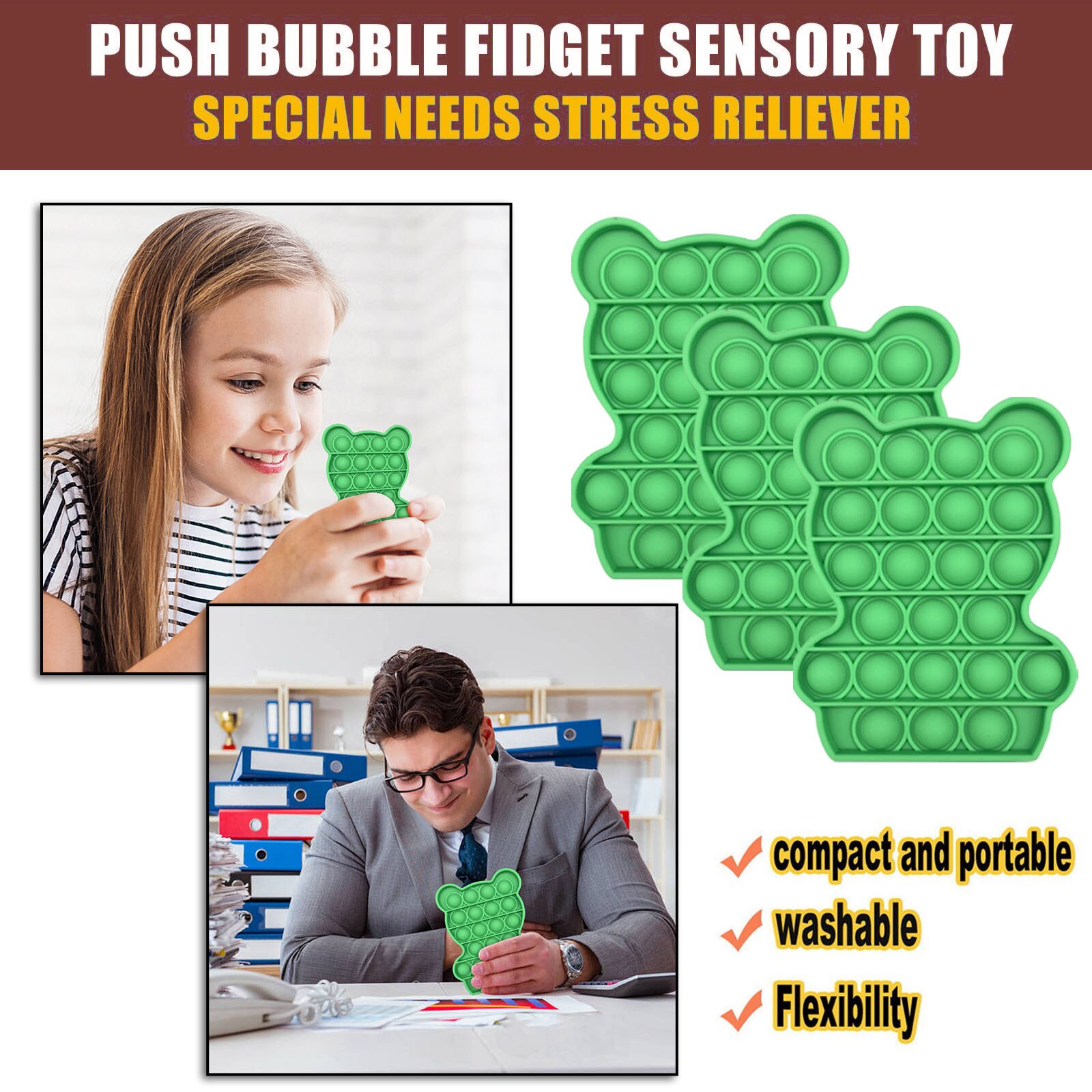 Push Bubble Fidget Sensory Toy Autism Special Need... – Grandado