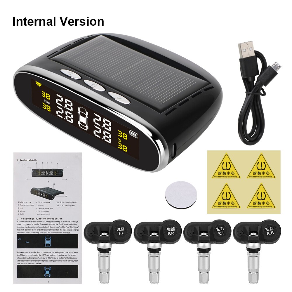 Wireless Solar TPMS Car Tire Pressure Monitoring S... – Vicedeal