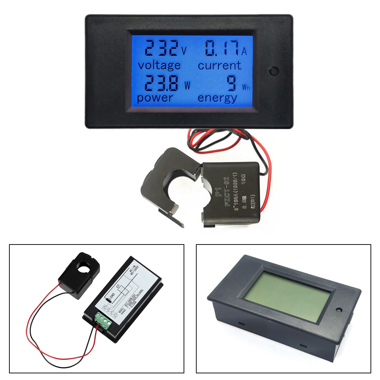 AC 100A Digital Power KWh Watt Meter Volt Amp Volt... – Vicedeal
