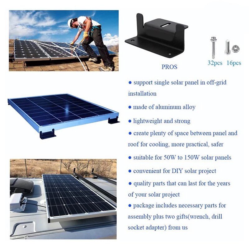 Solar Panel Mounting Brackets Z Bracket, with Nuts... – Grandado