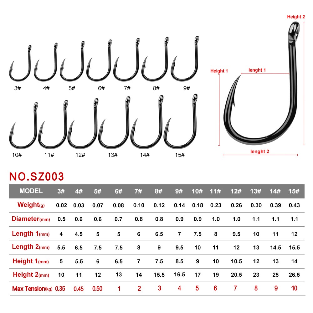 200pcs Japan Izu Fish Hook High Carbon Steel Barbe... – Grandado