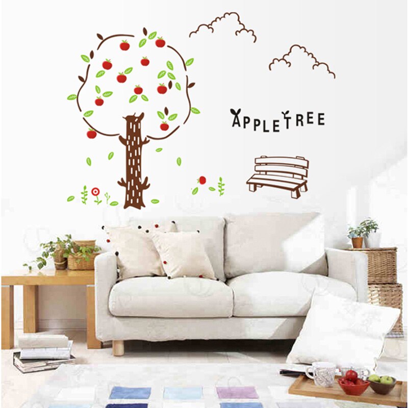 Cute Apple tree Wall Sticker for kids baby room li... – Grandado