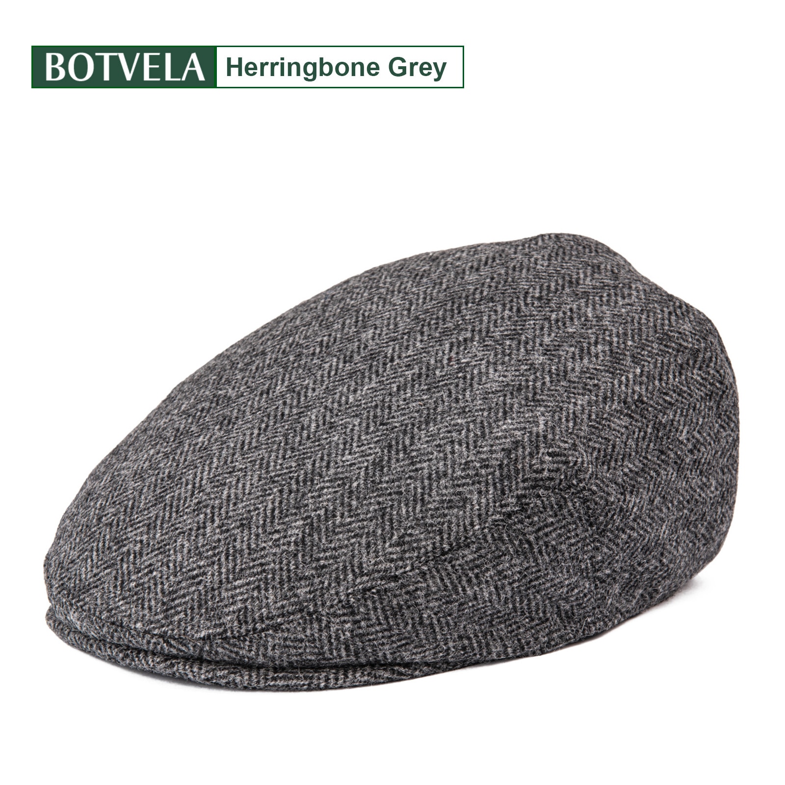 100% Wool Ivy Cap Herringbone Flat Caps Tweed Scal... – Grandado
