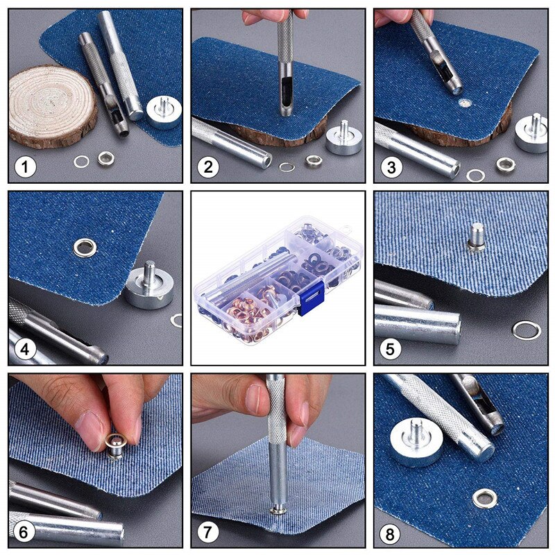 540 Sets 5mm Metall Öse mit Scheibe Leder Handwerk... – Vicedeal