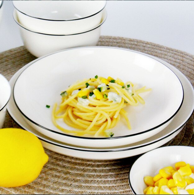 Ceramic plate rice plate household plate microwave... – Grandado