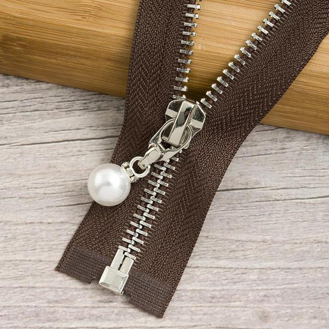 No. 5 zip Metal open tail zipper Copper toothed pe... – Grandado